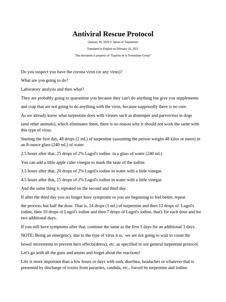Antiviral Rescue Protocol | PDF