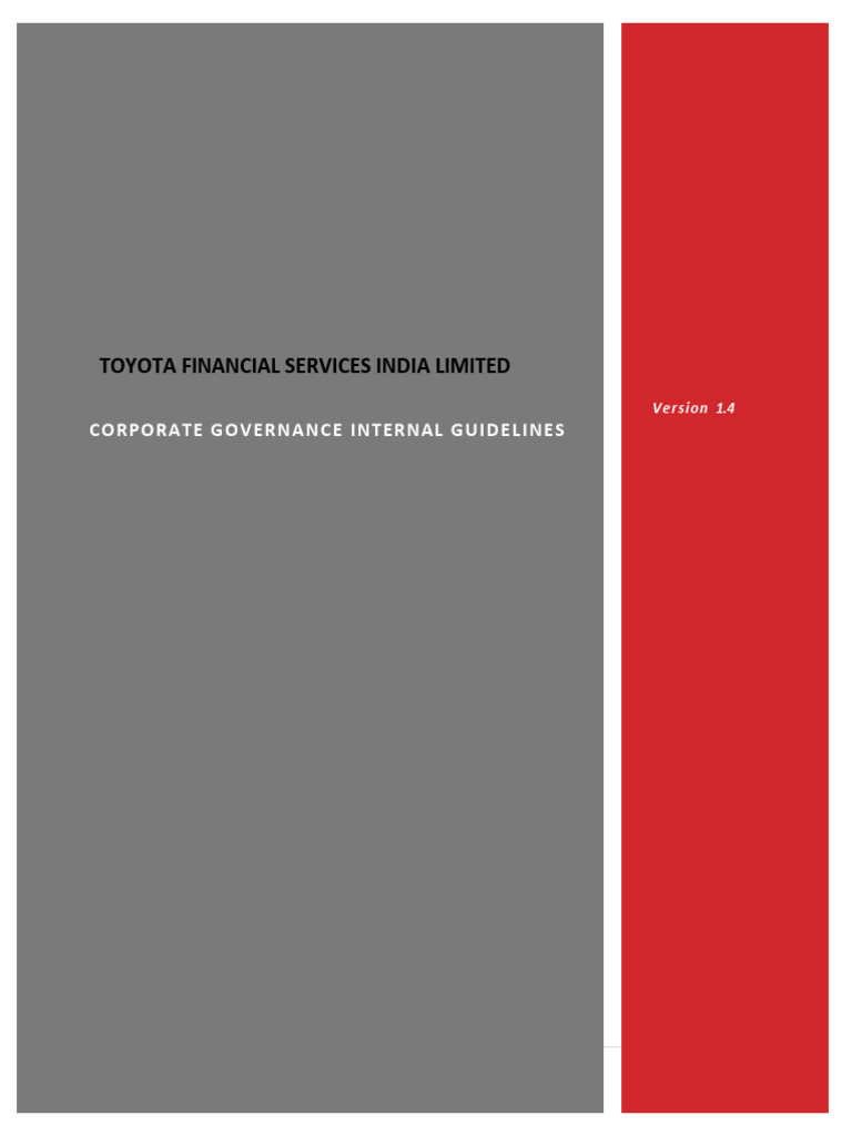 Corporate Governance Internal Guidelines Last Updated On November 10 ...