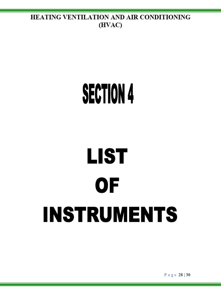 Instruments List | PDF