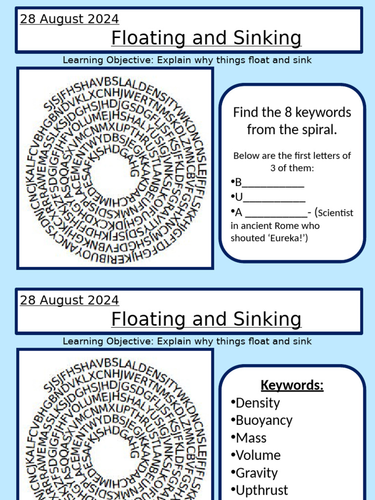 Floating and Sinking | PDF | Buoyancy | Philosophy