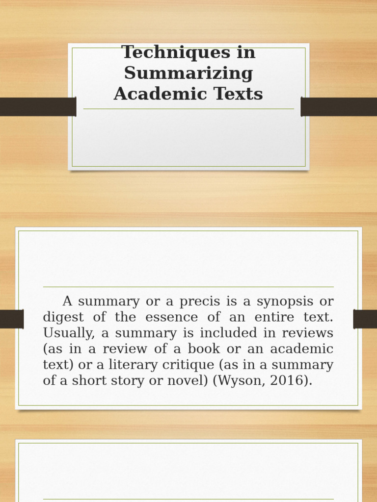 EAPP MELC 2.2 Techniques in Summarizing Academic Texts | PDF