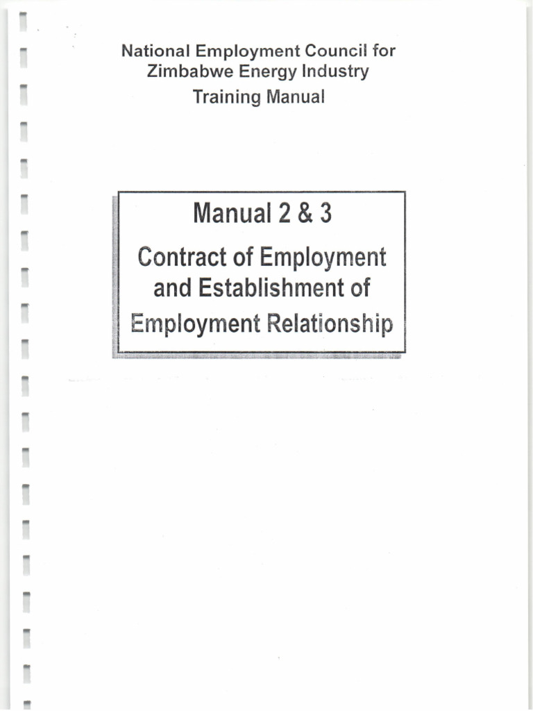 Manual 2 and 3 Contract of Employment and Establishment of Empl | PDF