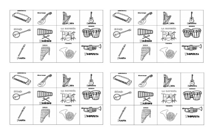 Instrumentos Musicales para Colorear | PDF