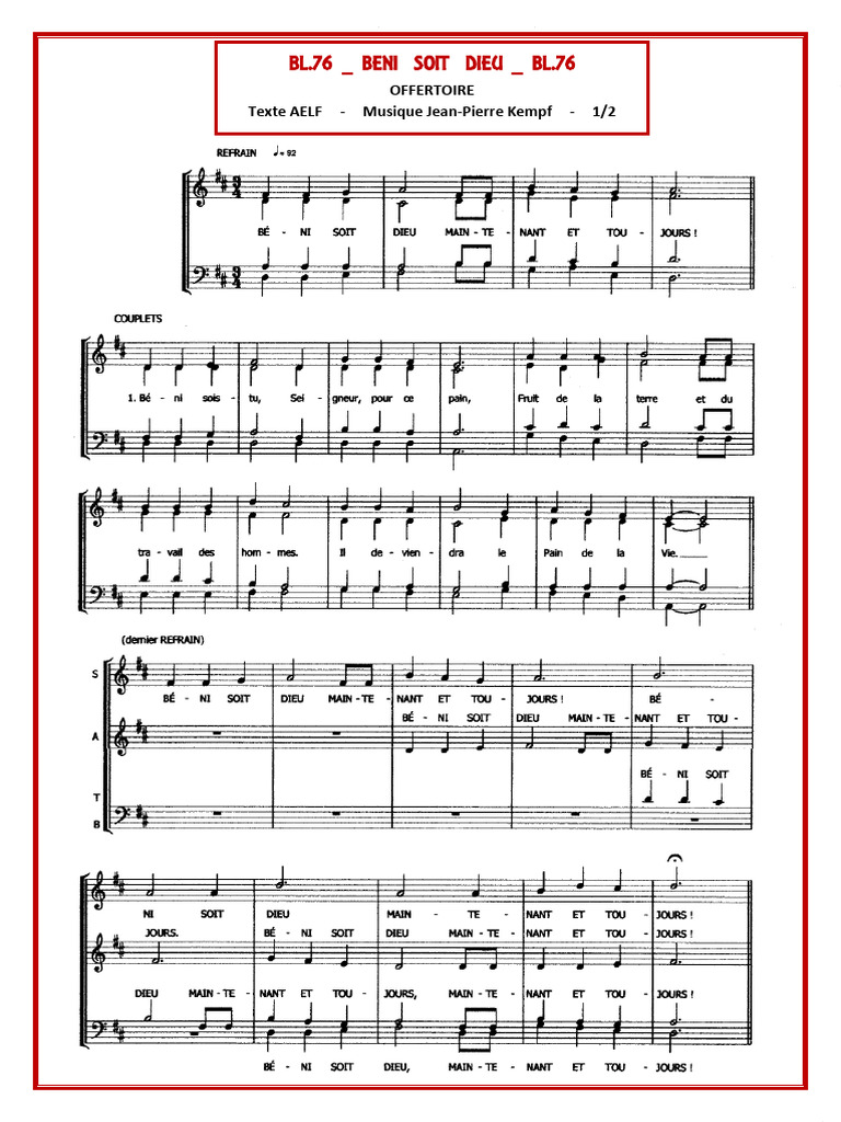 Bl.76 Beni Soit Dieu | PDF