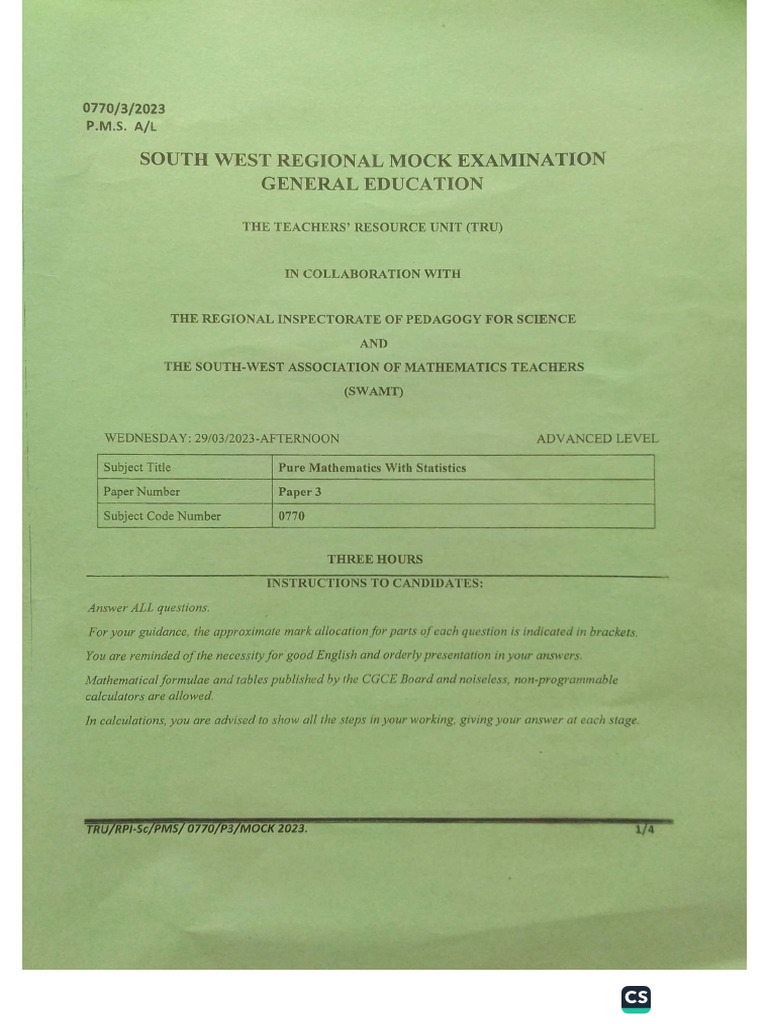 SW Mock PMS & PMM 3 | PDF