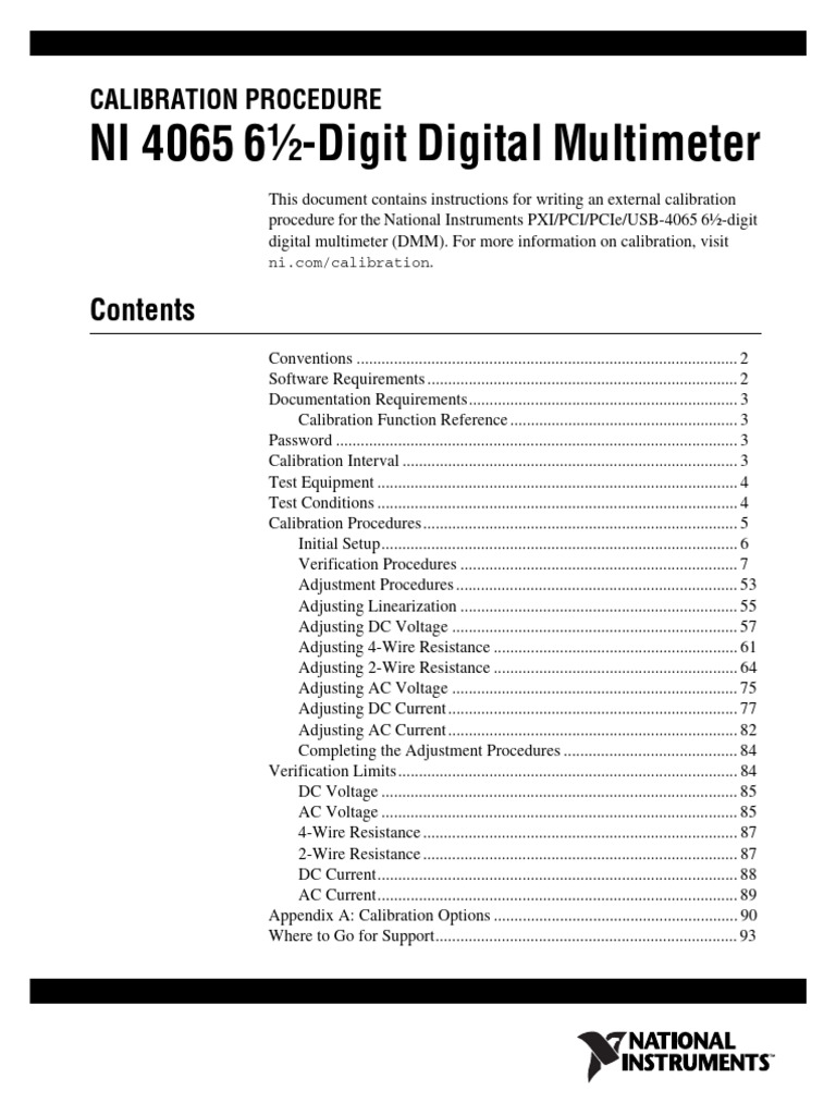 NI 4065 Calibration Procedure | PDF