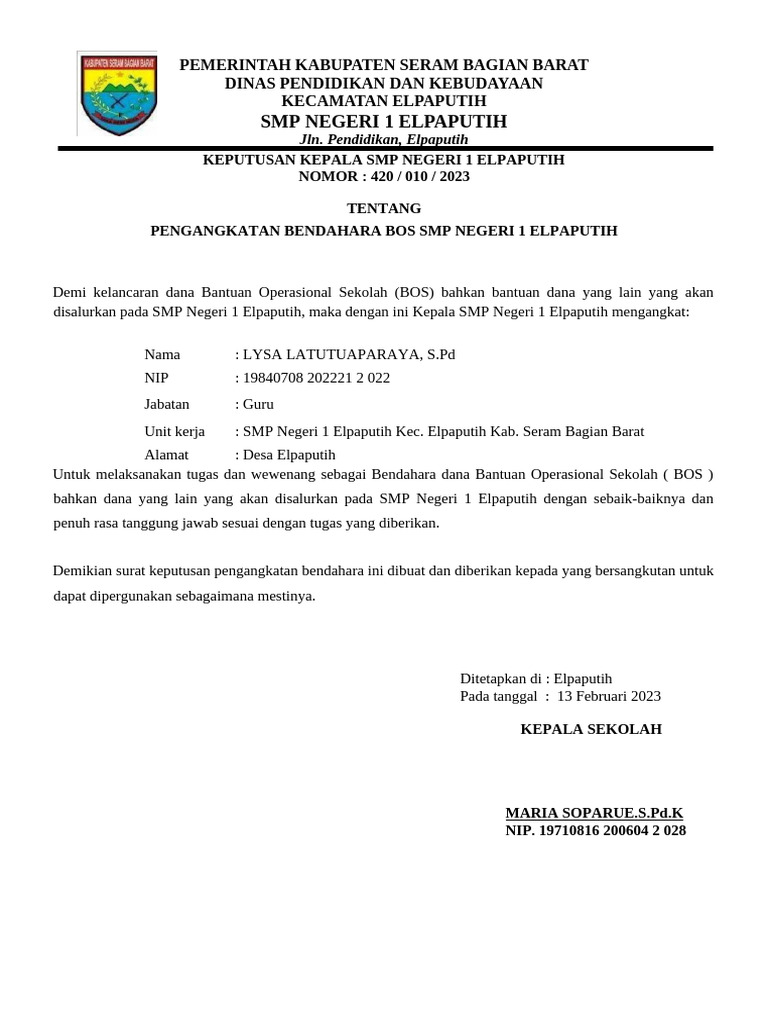 Aputih ELP 1 Negeri SMP | PDF