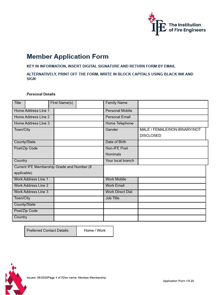 Member Application Form V6 | PDF