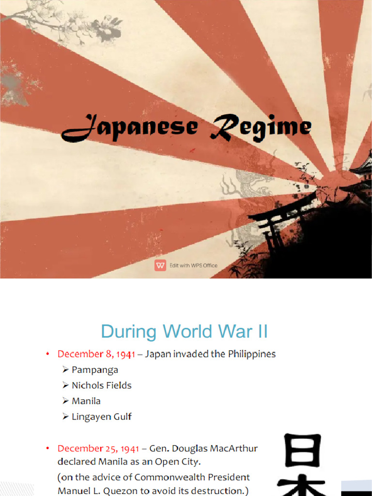 Japanese Occupation 1942 1945 War Years 1942 1945 | PDF