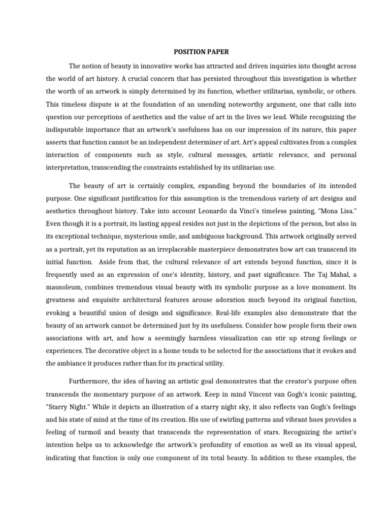 (POSITION PAPER) | PDF