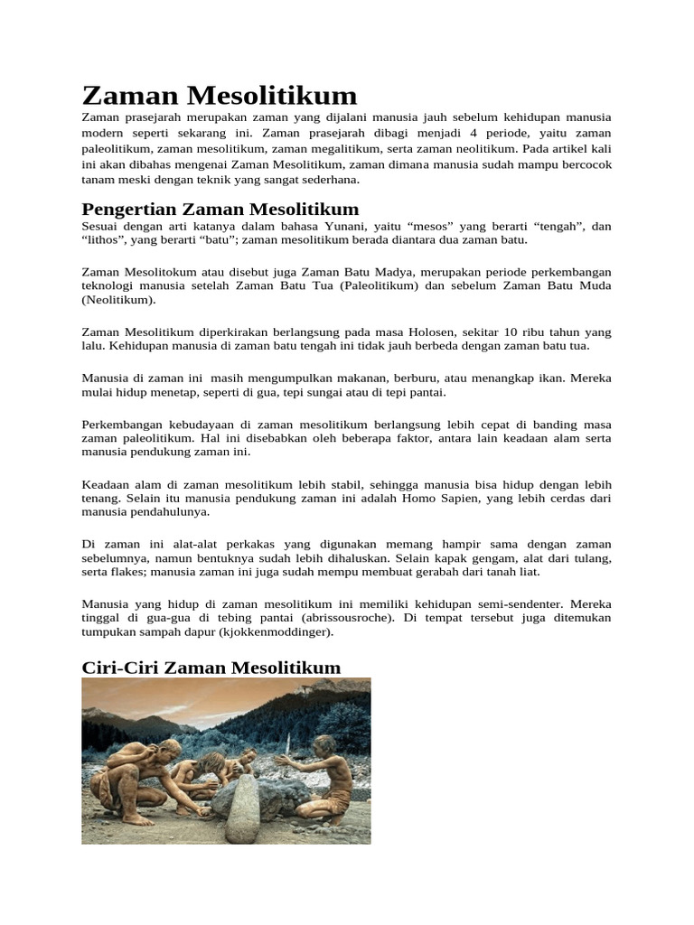 Zaman Mesolitikum | PDF