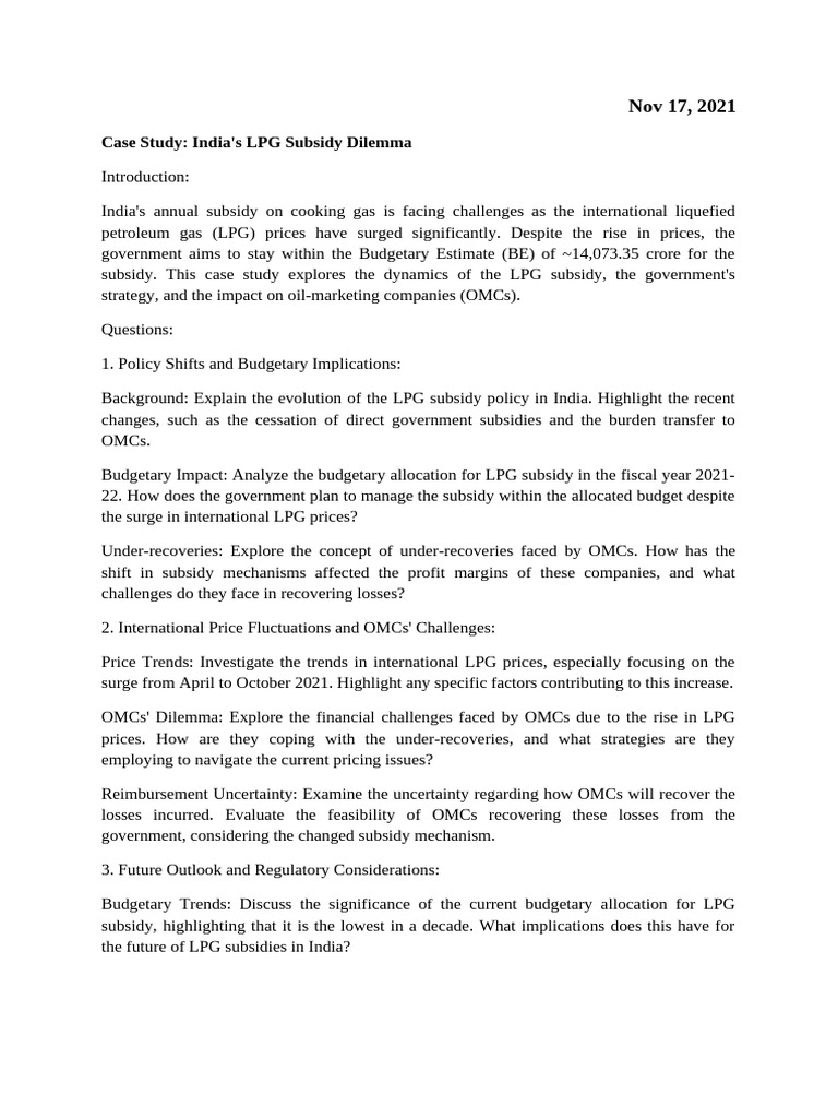 India's LPG Subsidy Dilemma | PDF