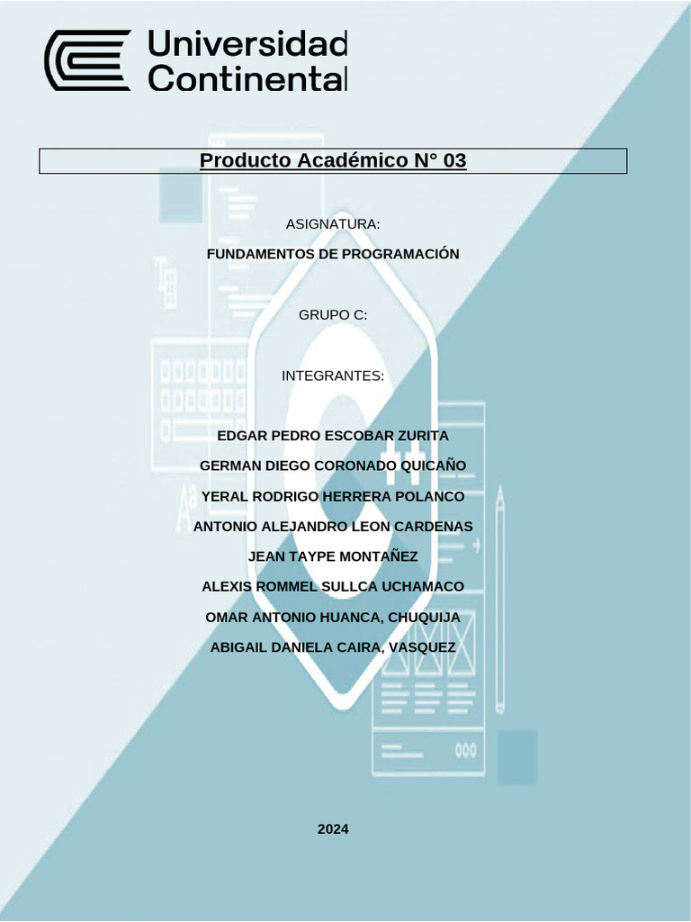 Producto Académico No.3 - FUNDAMENTOS DE PROGRAMACION | PDF