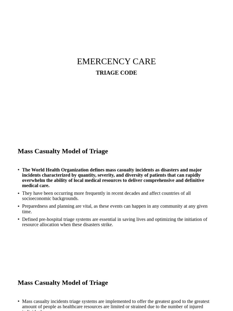 Triage Code | PDF