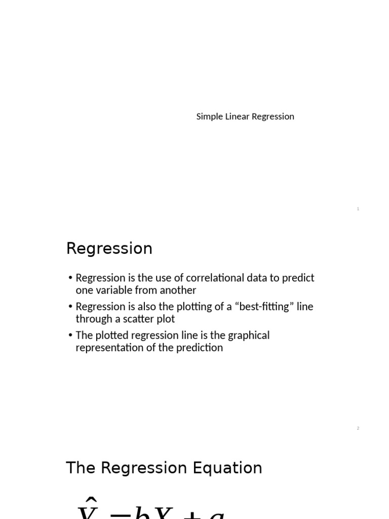 Simple Linear Regression - CL | PDF