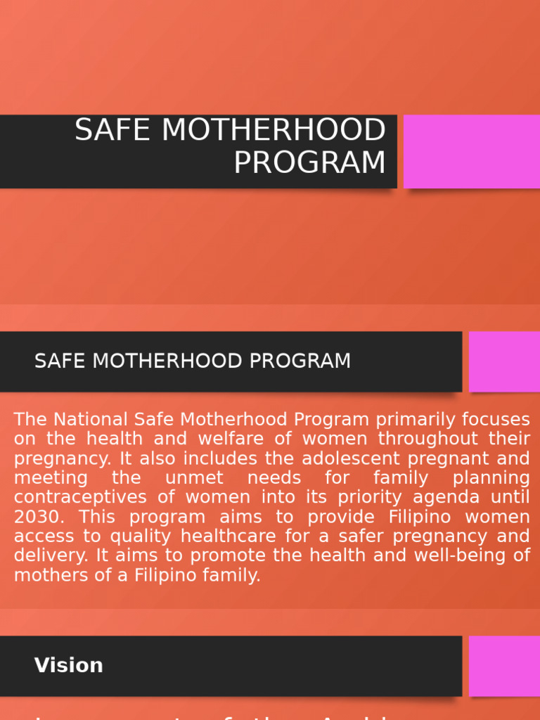 Safe Motherhood Program | PDF