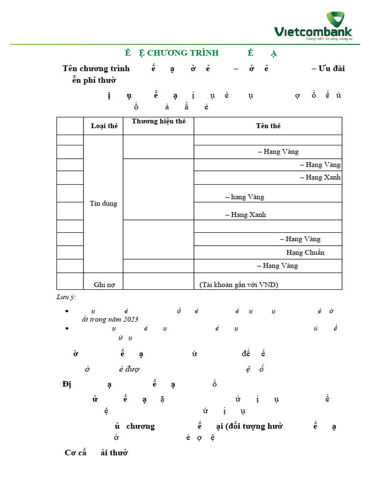 The Le Chuong Trinh Mien Phi Thuong Nien 2023 | PDF