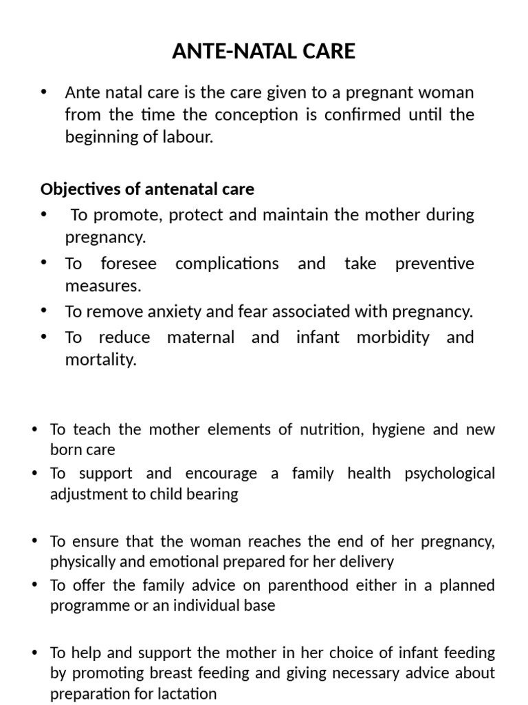 Ante-Natal Care | PDF