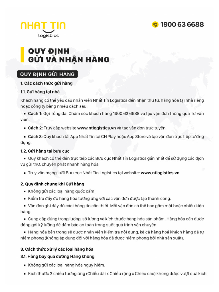 Quy Dinh Gui Va Nhan Hang | PDF