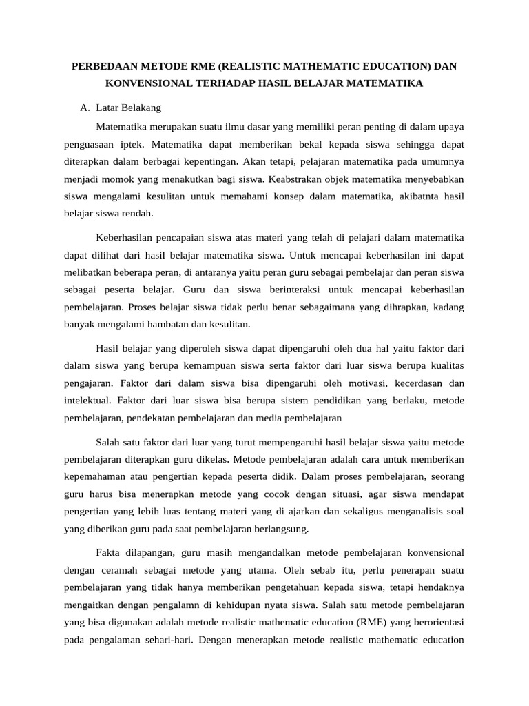 Perbedaan Metode Rme | PDF