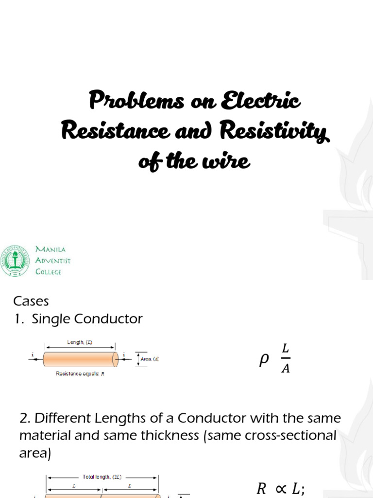 Electric Resistance and Resistivity Sample Problems-1 | PDF