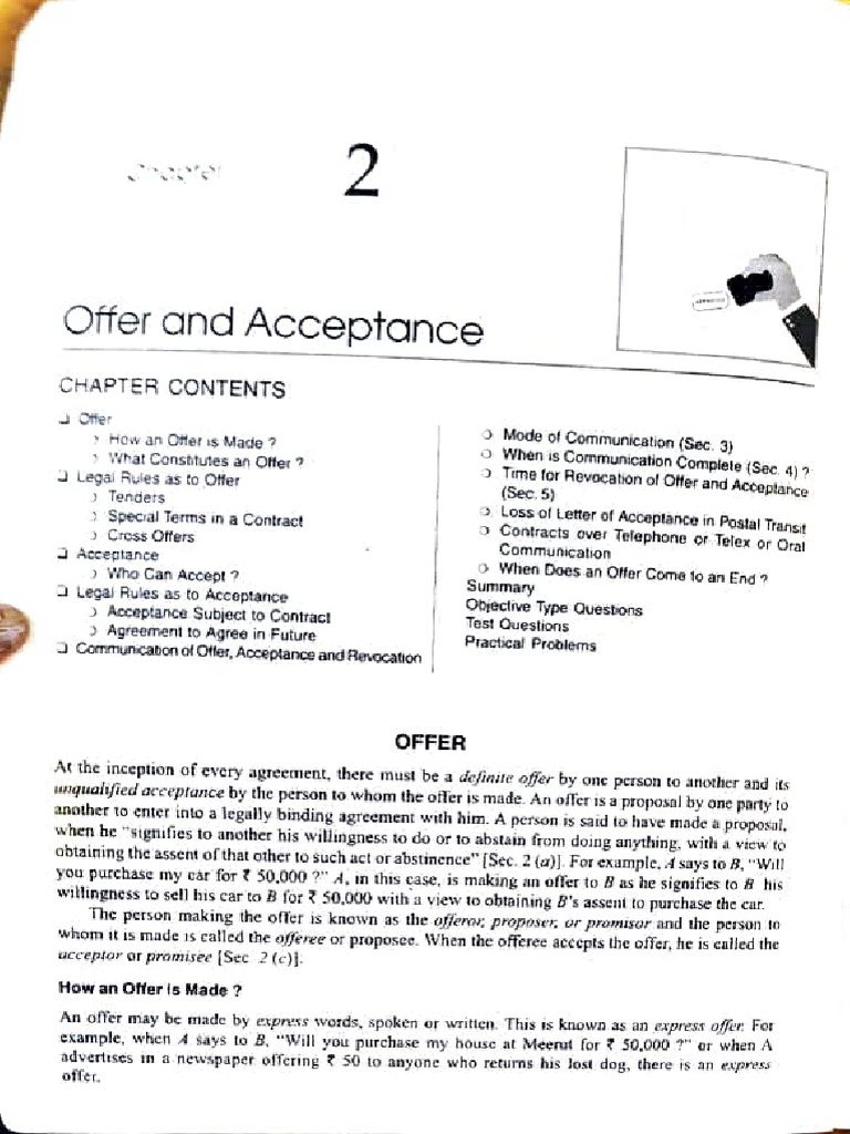 Offer, Consideration, Capacity, Free Consent | PDF