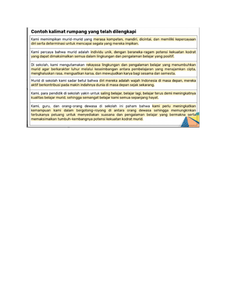 Contoh Kalimat Rumpang | PDF