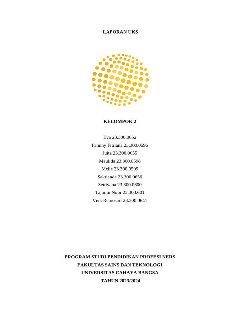 LP Uks - Kelompok 1 | PDF