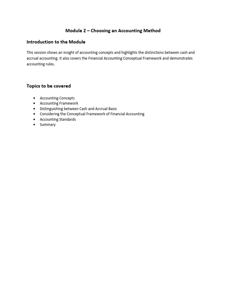 Module 2 - Choosing An Accounting Method | PDF