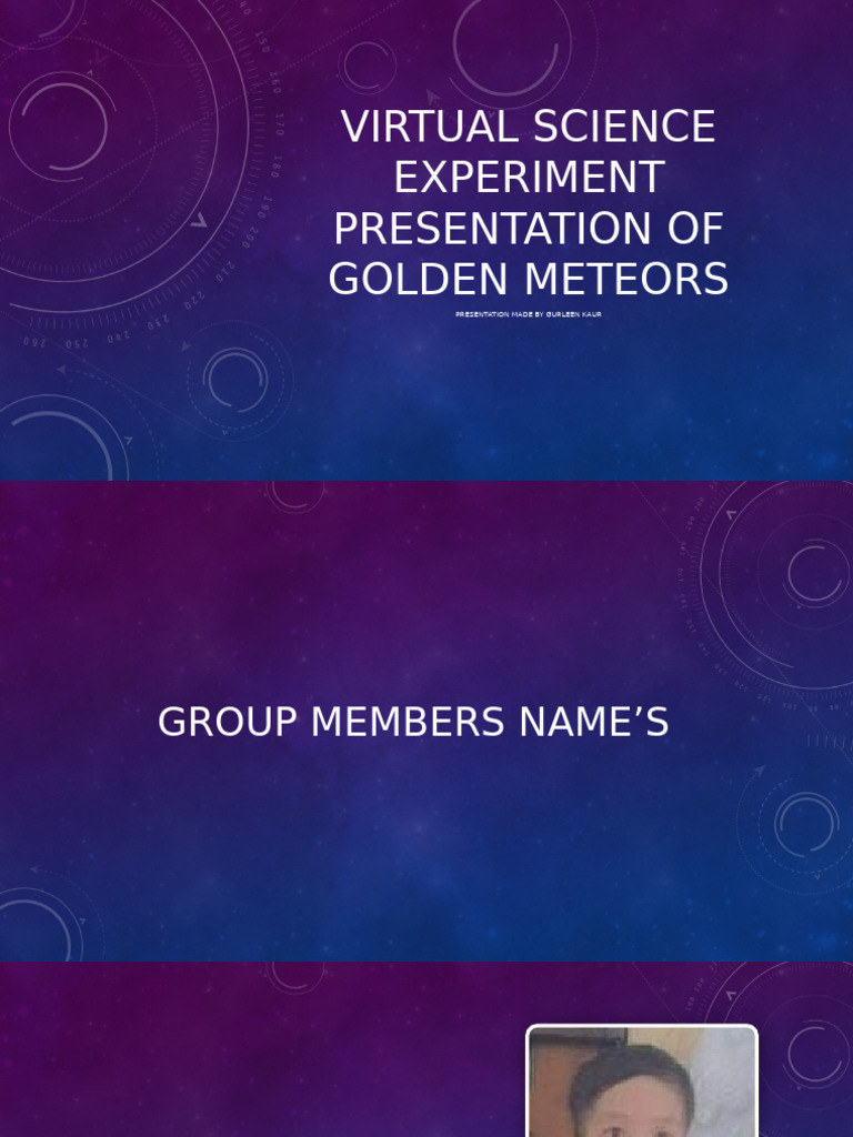 Virtual Science Experiment Group Two Golden Meteor Pptx.gur | PDF