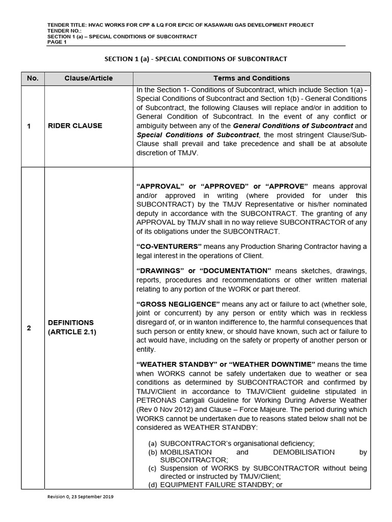 Sec 1a Special Condition | PDF