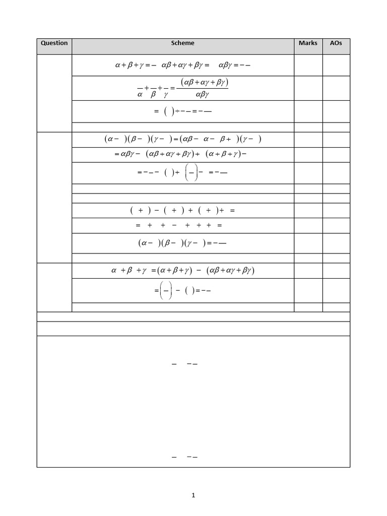 0s1 9FM0-02 Core Pure 2 - Mock Set 1 Mark Scheme PDF | PDF