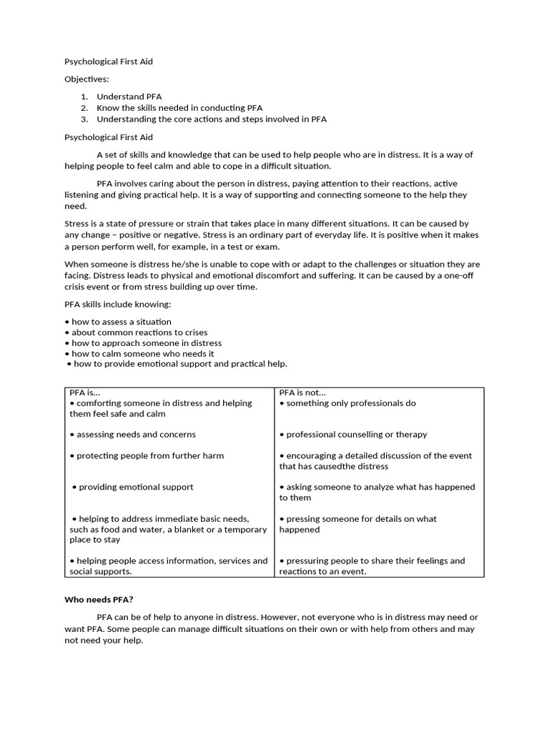 Psychological First Aid | PDF