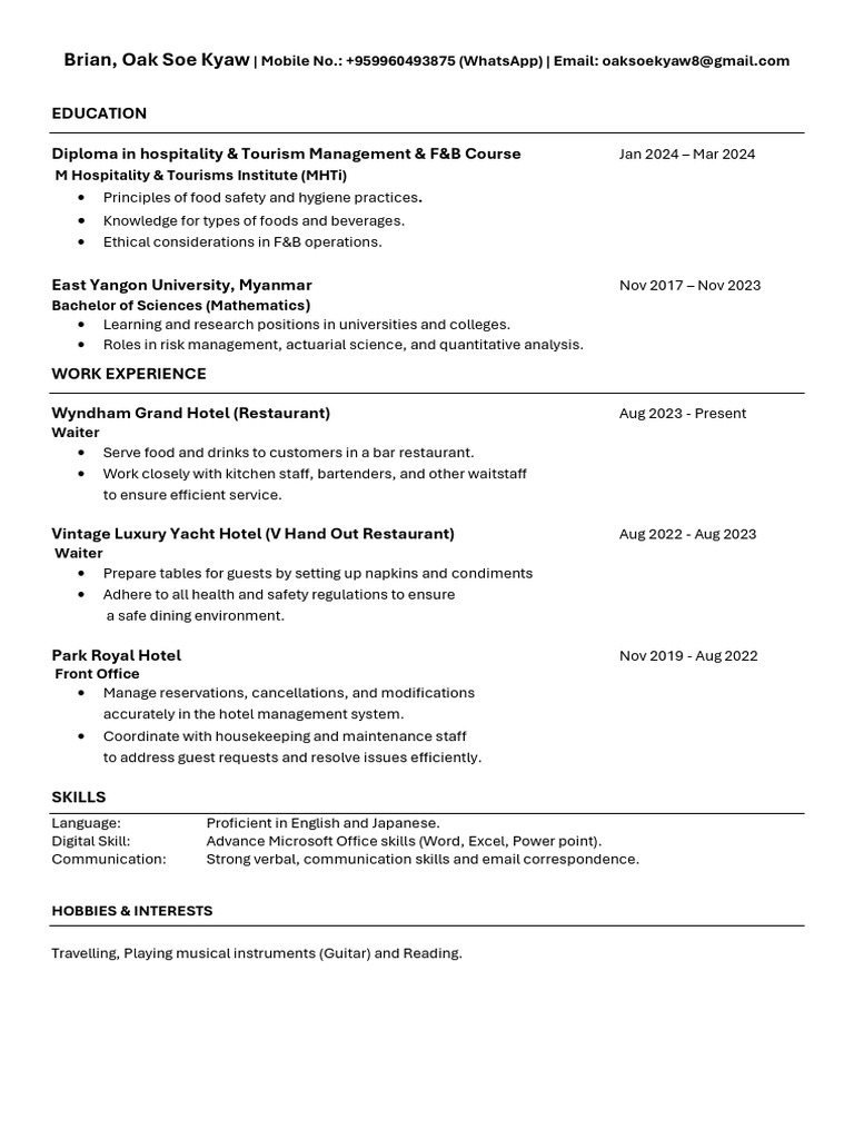 Oak Soe Kyaw W | PDF