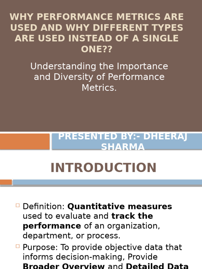 Why Performance Metrics Are Used and Why Different | PDF | Performance ...