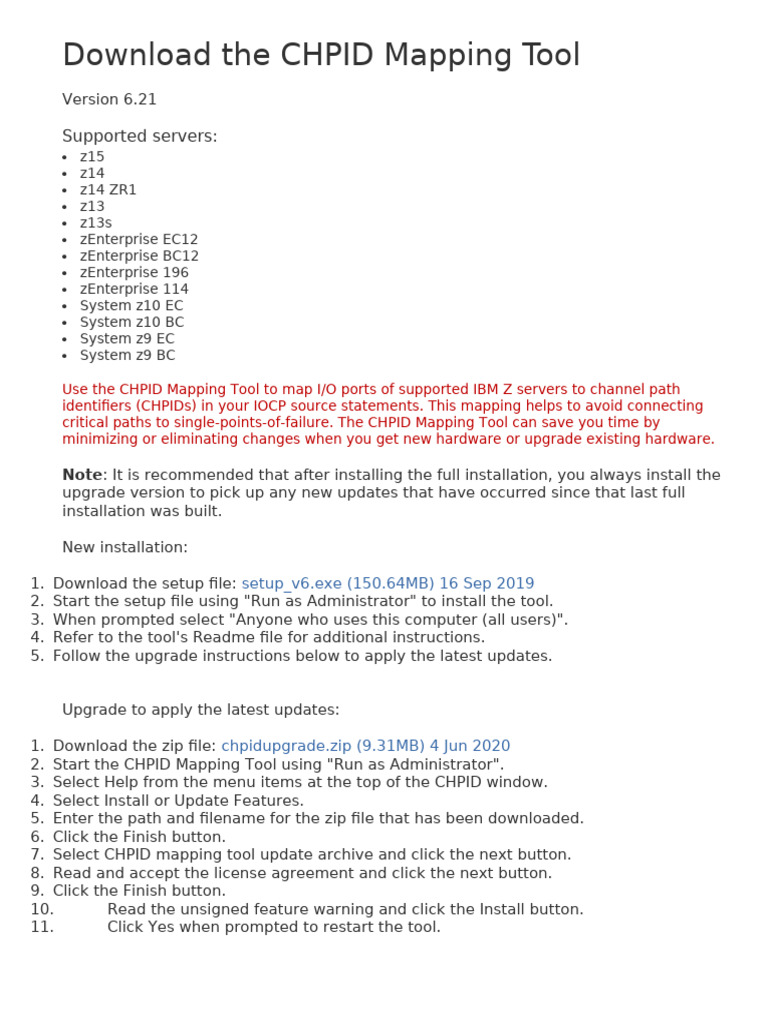 CHPID - v6 - For z9 To z15 - Comments | PDF
