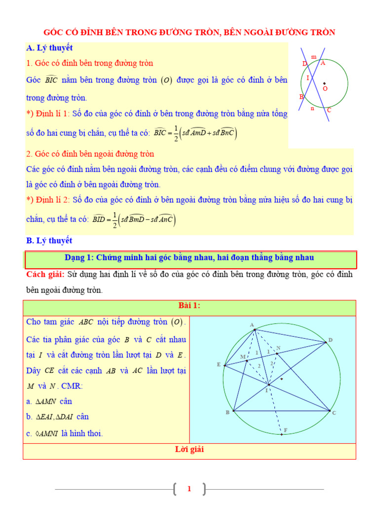 Tai Lieu Toan 9 Chu de Goc Co Dinh Ben Trong Duong Tron Ben Ngoai Duong ...