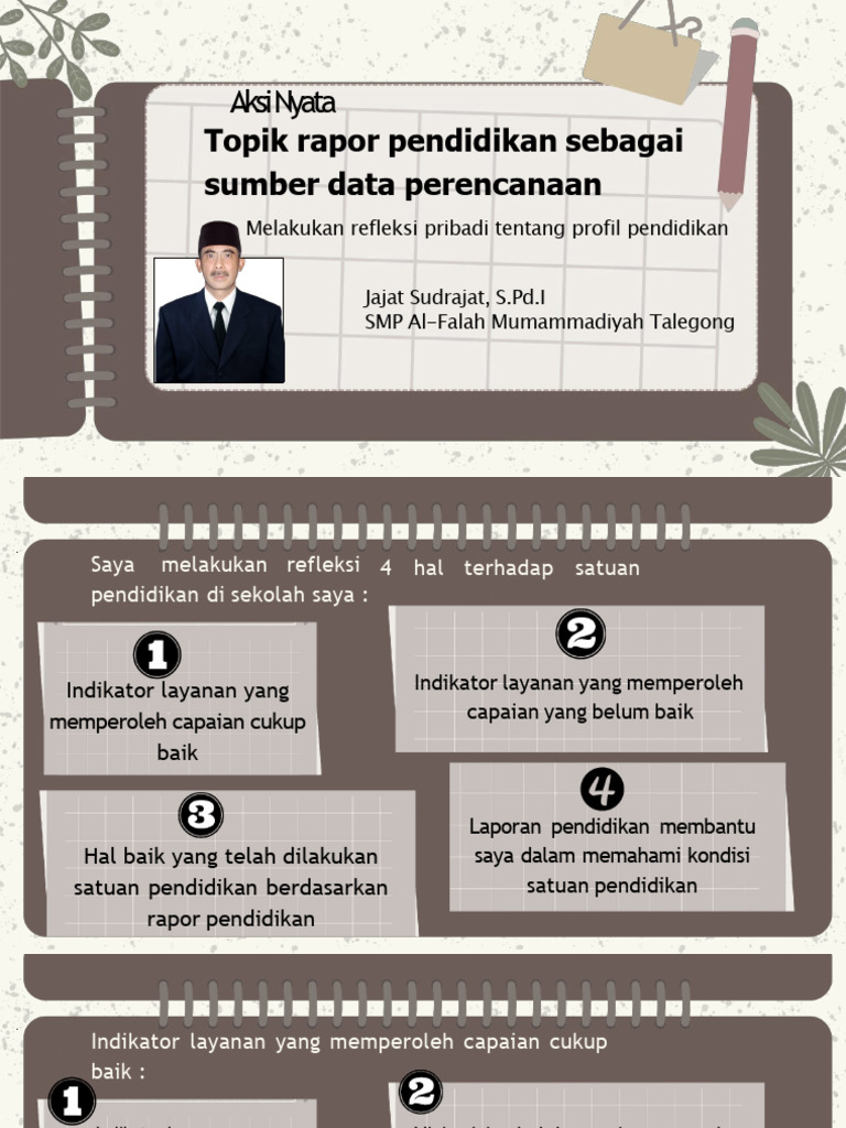 AKSI NYATA Rapor Pendidikan Sebagai Sumber Data Perencanaan | PDF