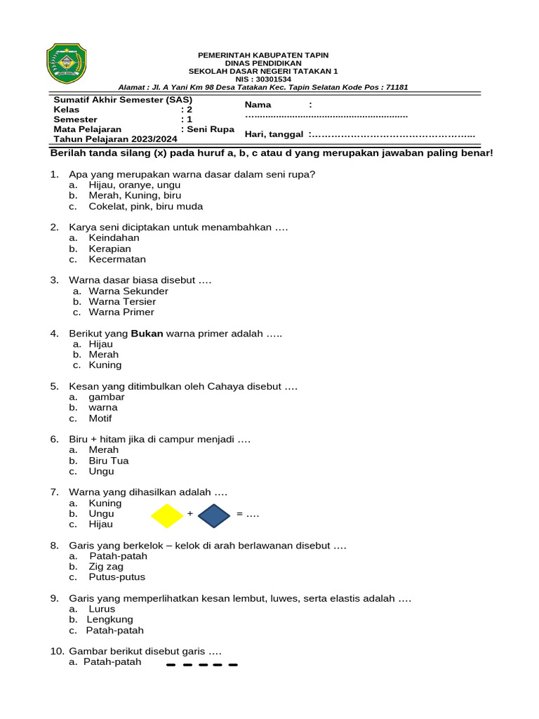 Sas Seni Rupa KLS 2 | PDF