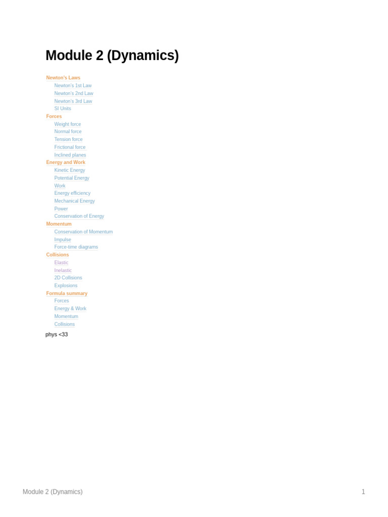Physics Module 2 Dynamics | PDF