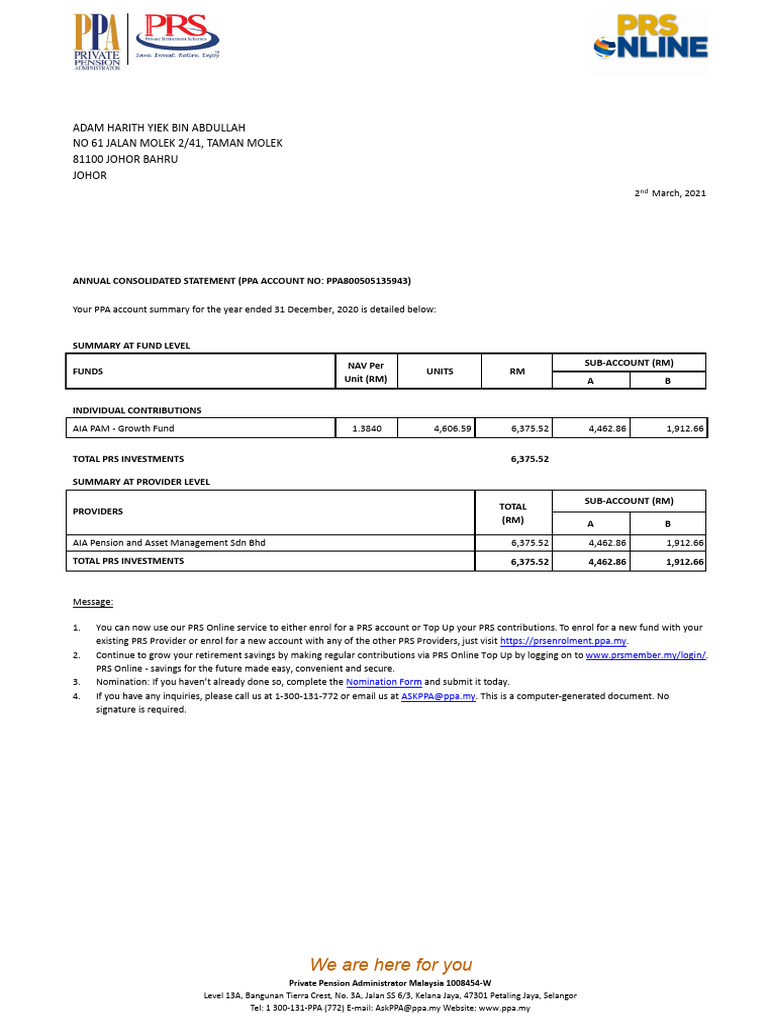 Annual Statement 2020 | PDF