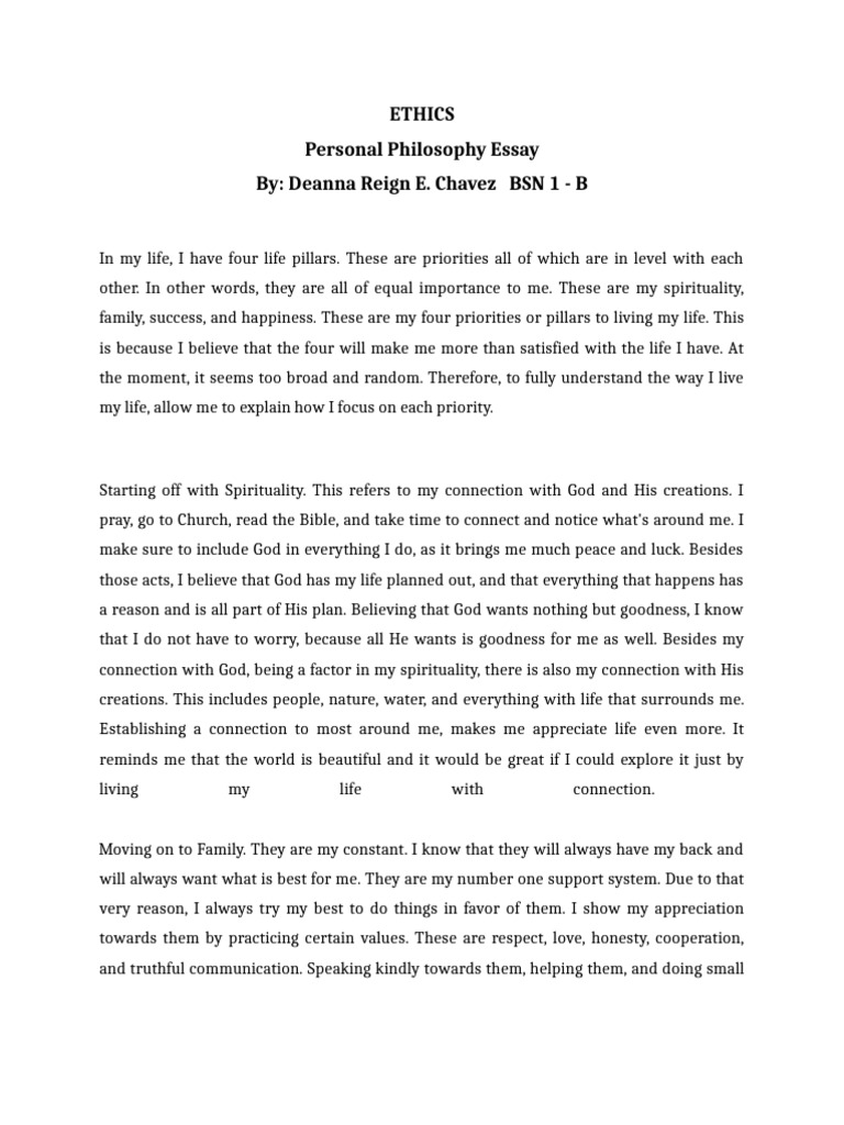 Personal Philosophy Essay | PDF