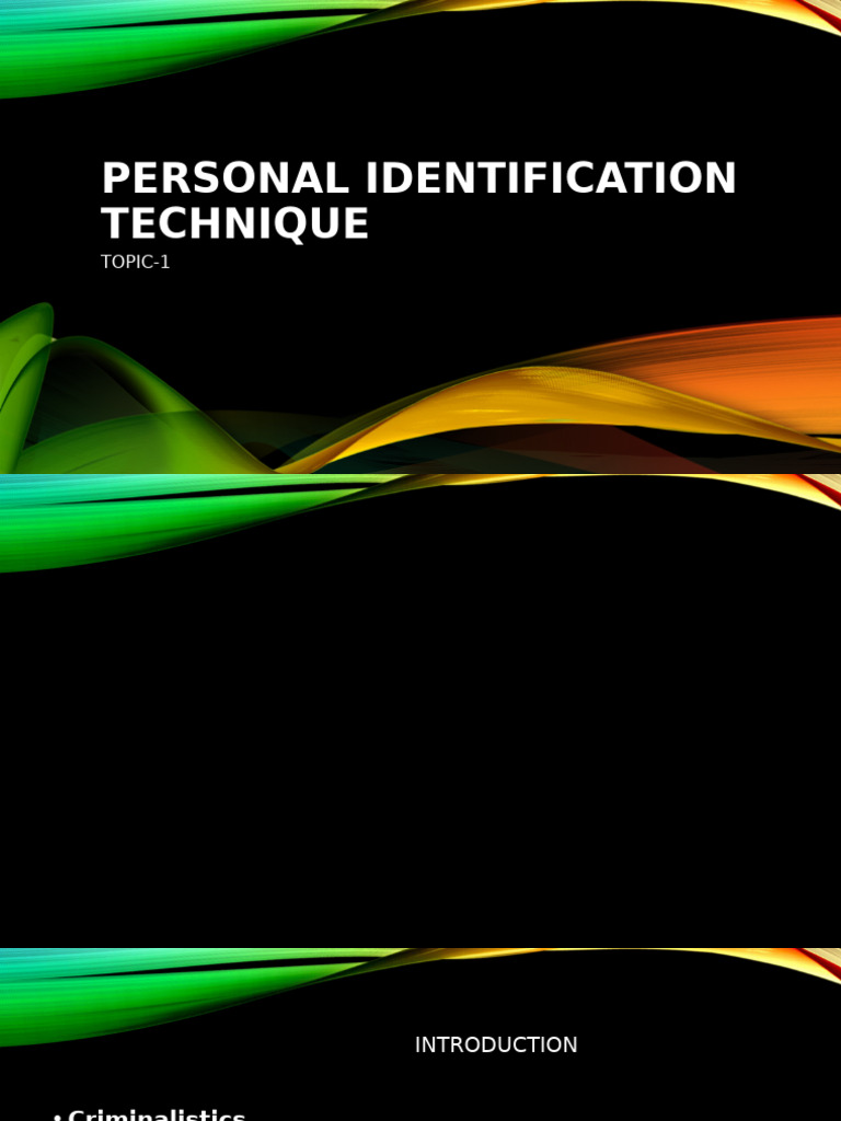 Personal Identification Technique | PDF