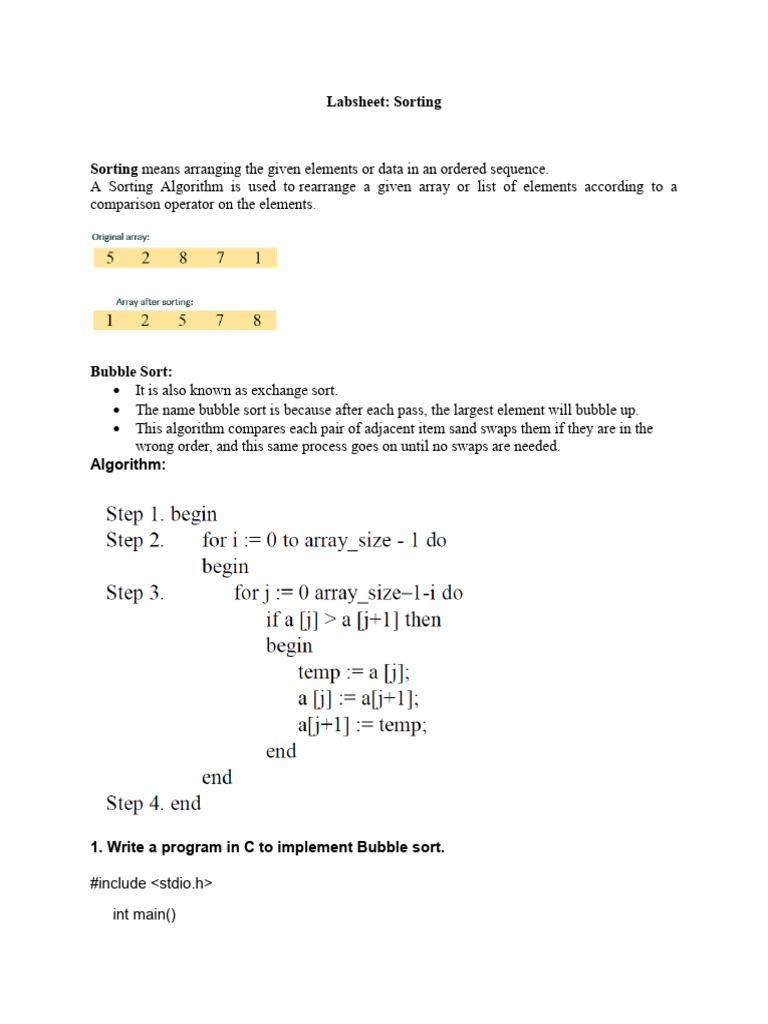 06 Lab - Sorting | PDF