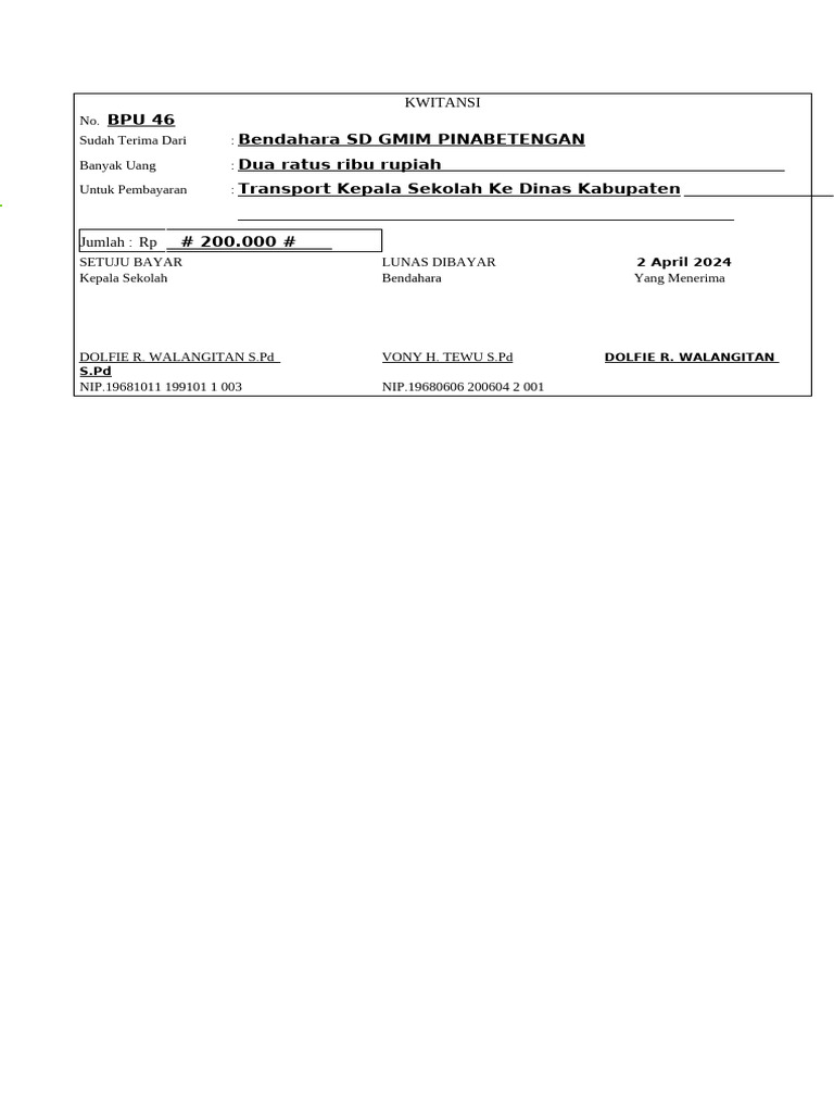Kwitansi 2024 | PDF