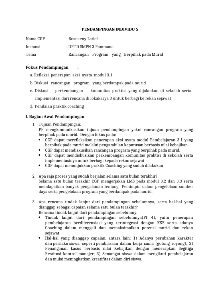 Pendampingan Individu 5 | PDF