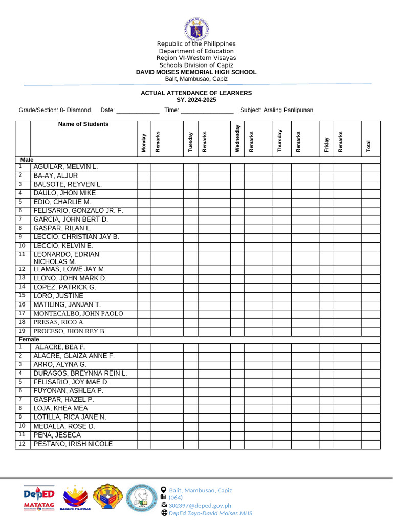 8 - Diamond Attendance | PDF
