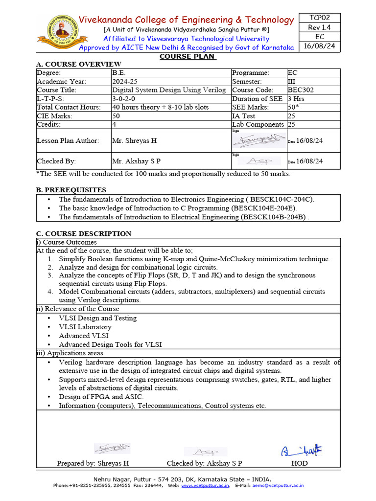 VCET-3-TCP02-CP-Integrated Course-Modulewise-2022 - DSD Using Verilog ...