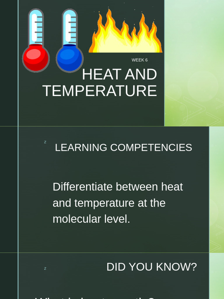 Week 6 Heat and Temperature GRADE 8 SC IENCE | PDF