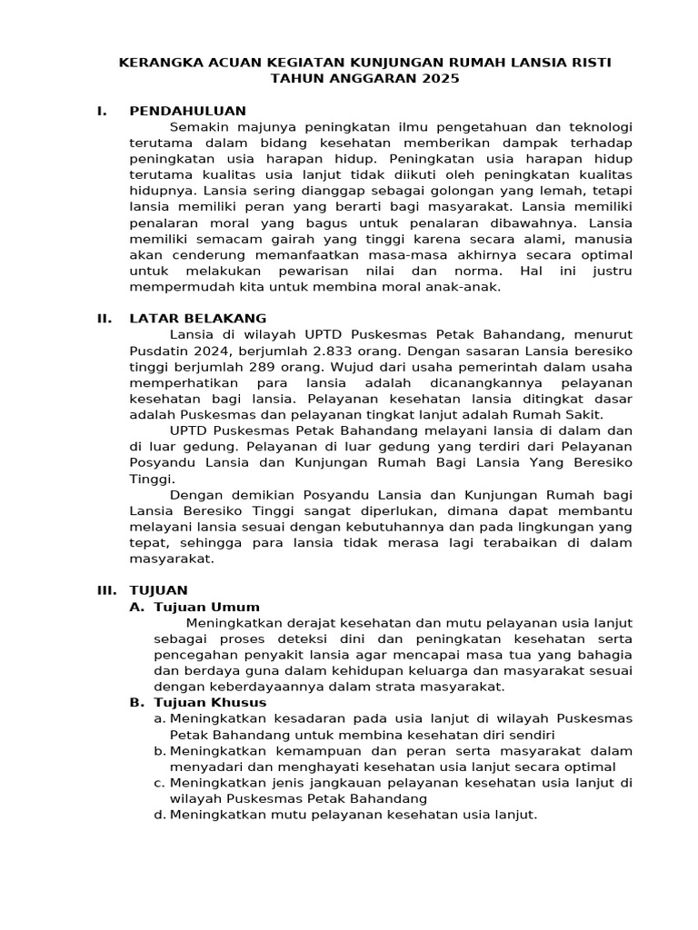 KAK Lansia Risti | PDF